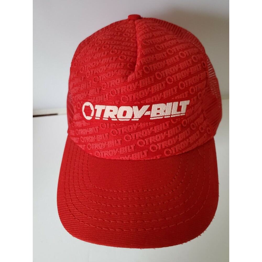 Troy-Bilt Vintage Trucker Red Ball Cap Hat Snapback M… - Gem